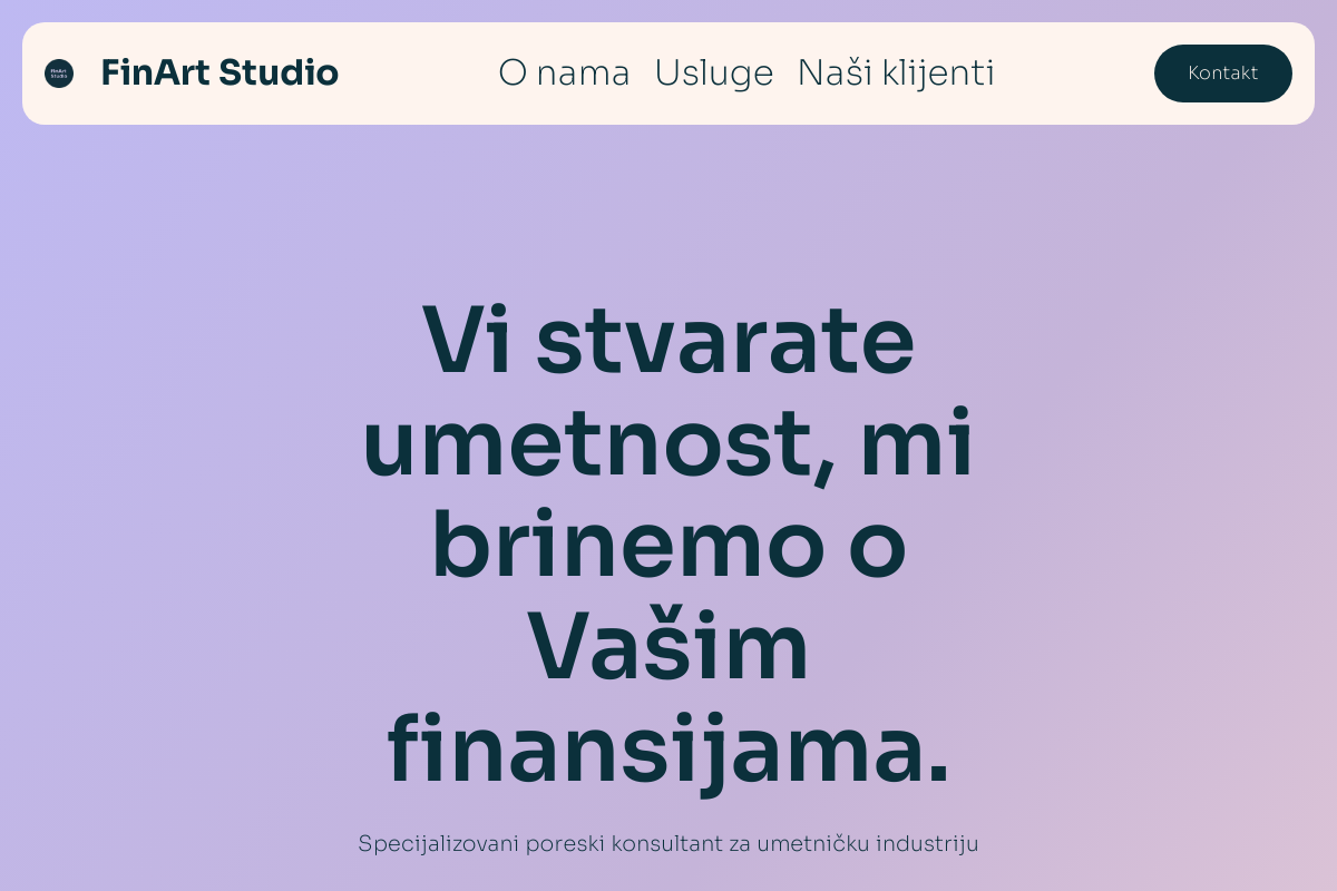 FinArt Studio – Poreski Konsultant Za Umetničku Industriju U Srbiji